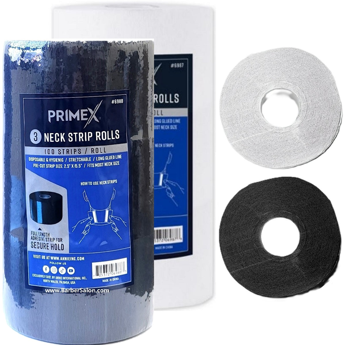 Annie PrimeX Neck Strip Rolls - 300 Strips [2 Color Options] — ibarber.com