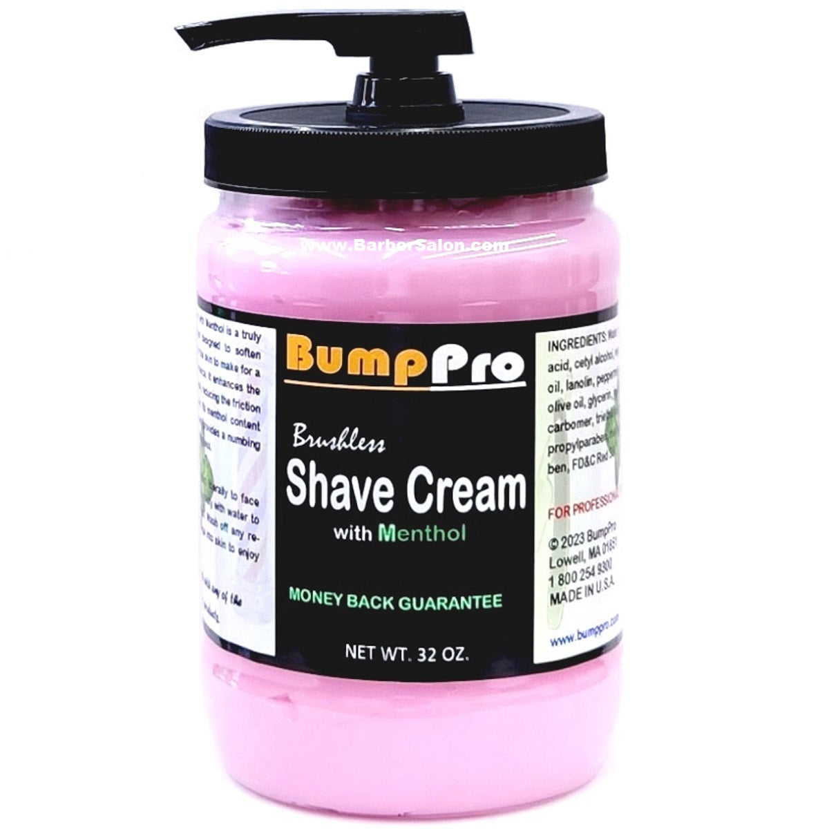 Bump Pro Brushless Shave Cream with Menthol 32 oz — ibarber.com