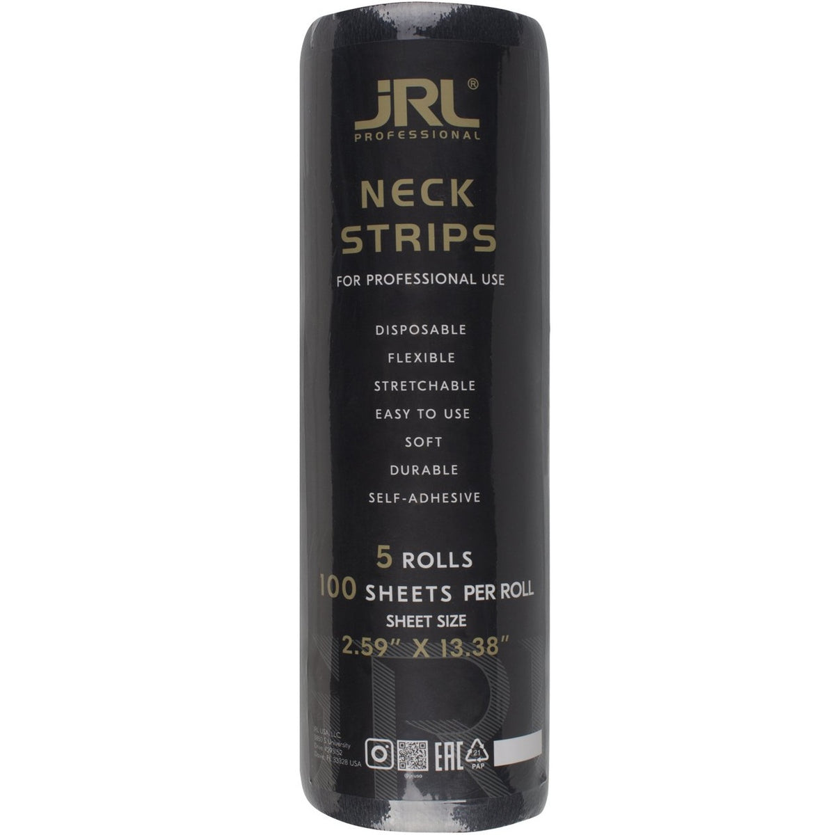 JRL Neck Strips Rolls Black 500 Strips #JRL-LP23015 — ibarber.com